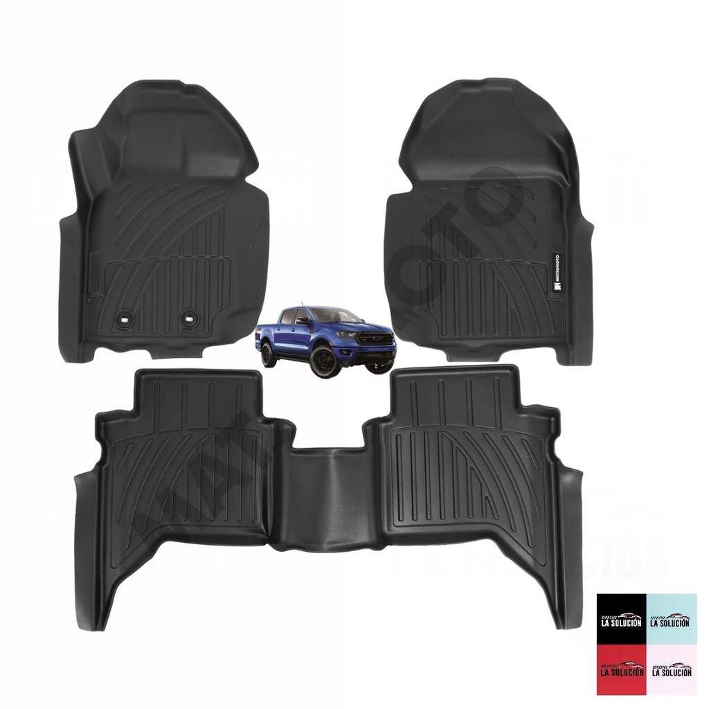 SET PISOS CALCE PERFECTO TIPO BANDEJA FORD RANGER 13-21/MAZDA BT50 3D ...